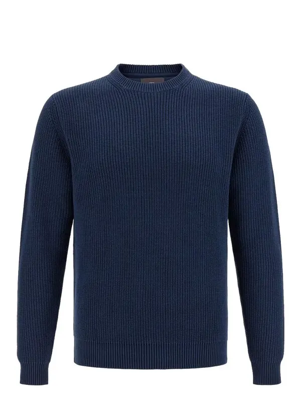 Boggi Milano Ribbed Sweater - Blue