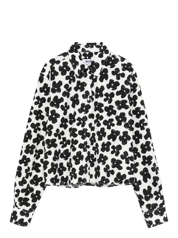 MSGM Floral-print Shirt - White