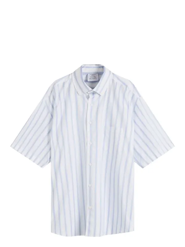 Vetements Pinstripe Short Sleeve Shirt - Light Blue Stripe