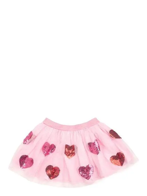 SWEET WINK Sequin Heart Tulle Tutu - Pink