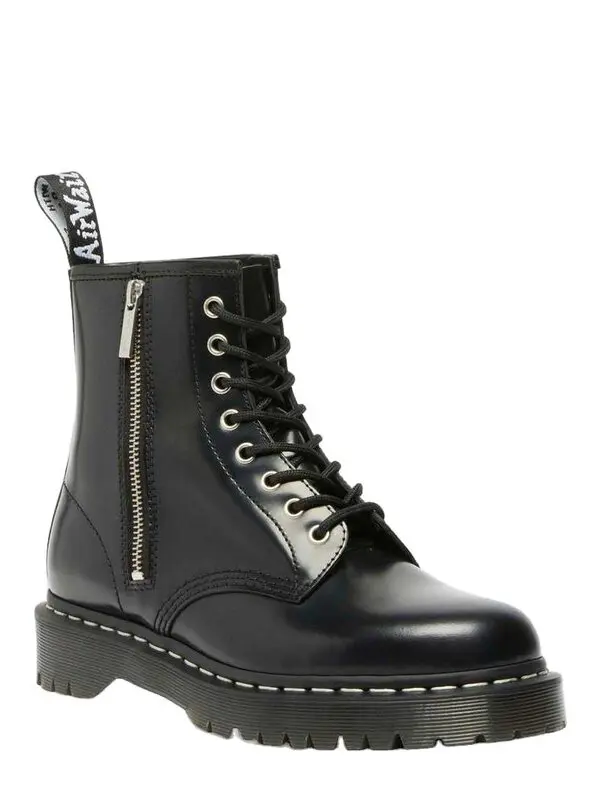 Dr. Martens 1460 Lace And Zip Leather Boots - Black