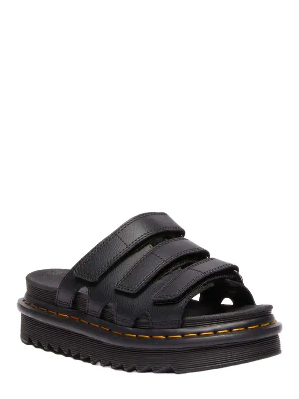 Dr. Martens Raine Athena Leather Slides - Black