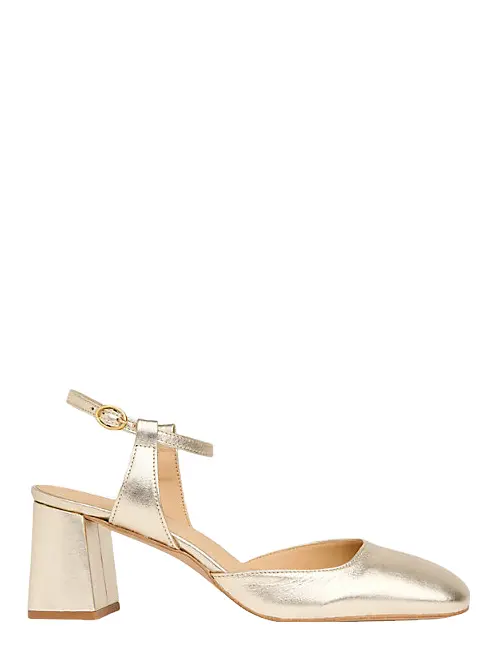 Whistles Ankle-strap Leather Heeled Shoes - Gold