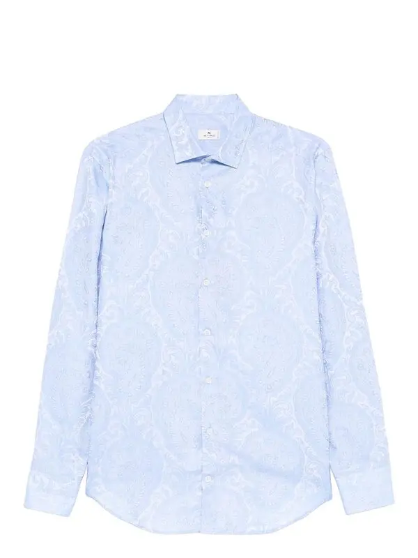 Etro Patterned-jacquard Shirt - Blue