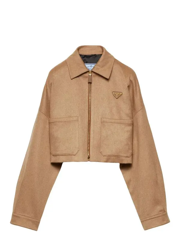 Prada Camel-hair Blouson Jacket - Brown