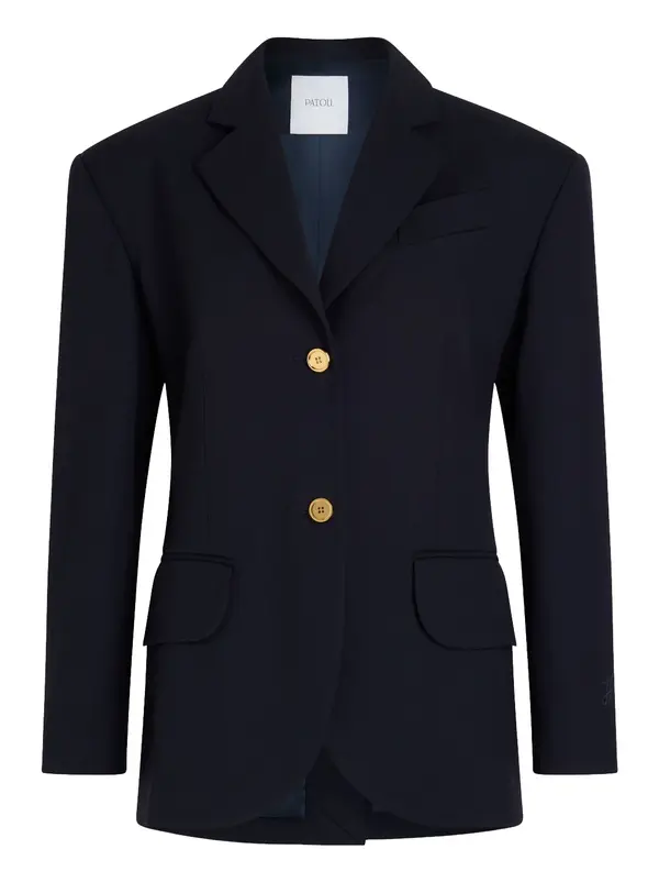 Patou Belted Twill Jacket - Blue