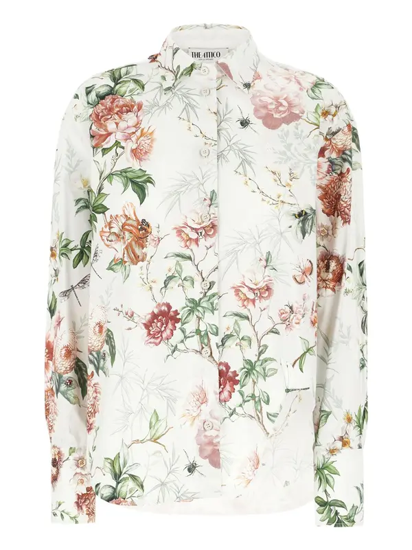 Attico Floral-print Shirt - White