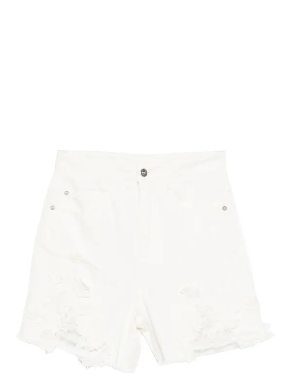 Ermanno Scervino Floral Lace Appliqué Shorts - White