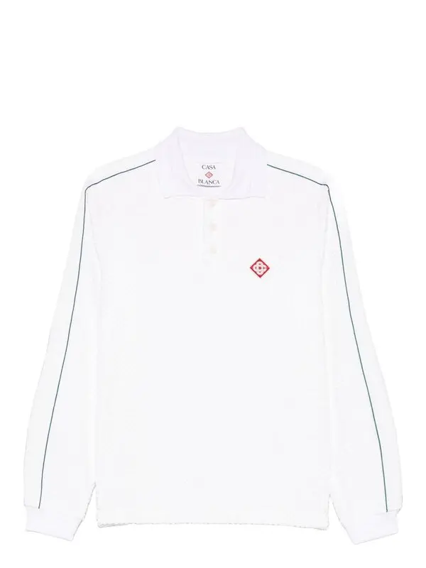 Casablanca Monogram-pattern Polo Shirt - White