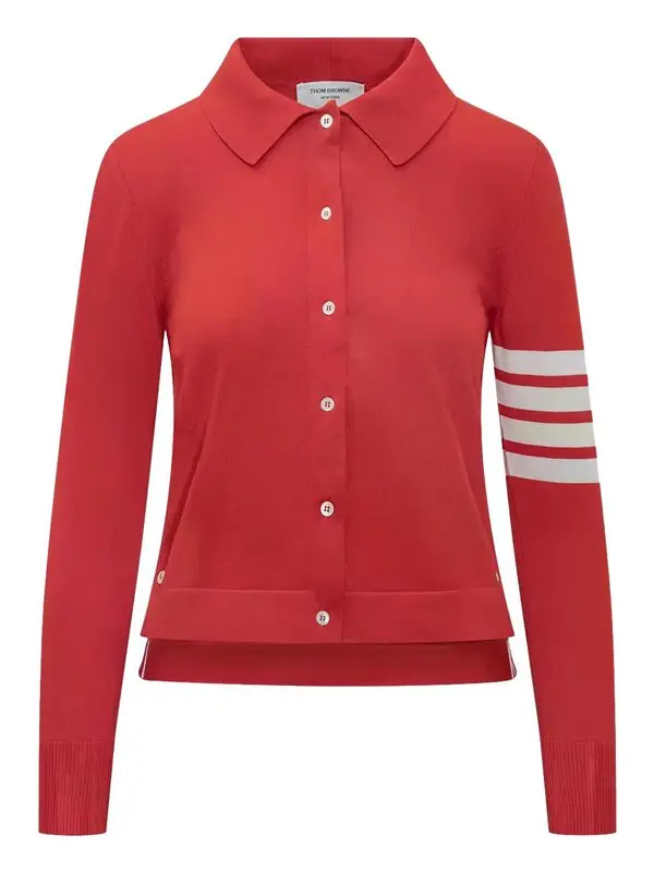 Thom Browne 4-bar Polo Shirt - Red