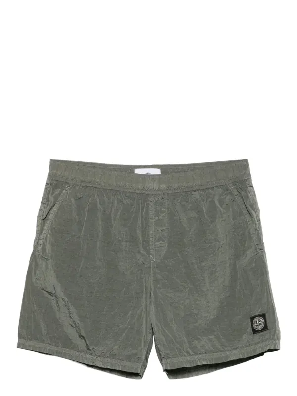 Stone Island Compass-motif Swim Shorts - Green