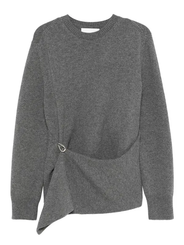 JIL SANDER Draped Panel Sweater - Grey