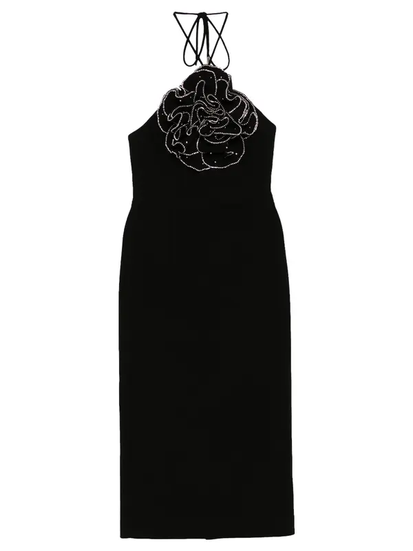 Rebecca Vallance Eliana Halter Midi Dress - Black