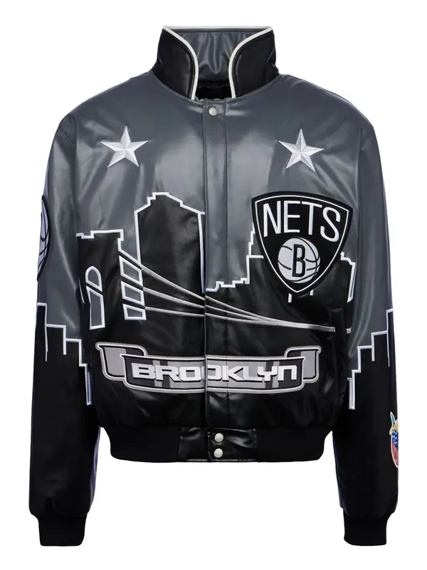 JEFF HAMILTON X Brooklyn Nets Skyline Jacket - Black