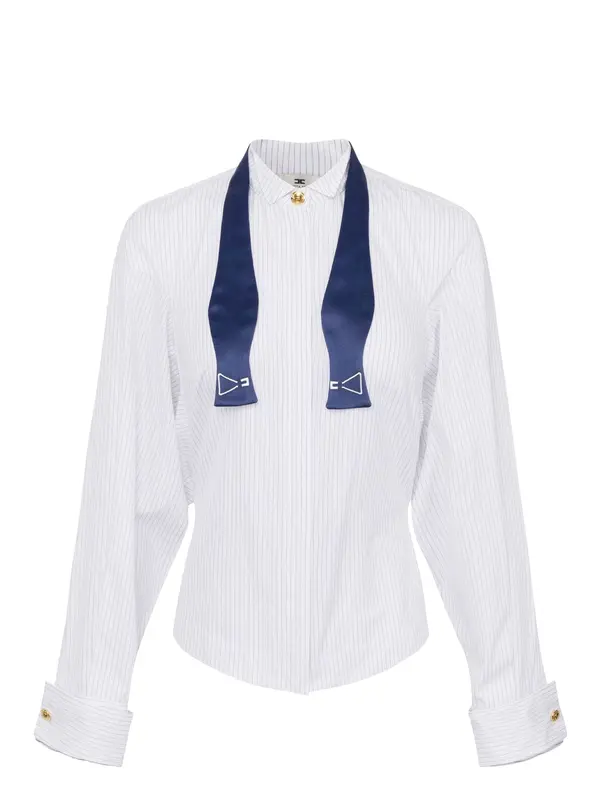 Elisabetta Franchi Striped Poplin Shirt - White