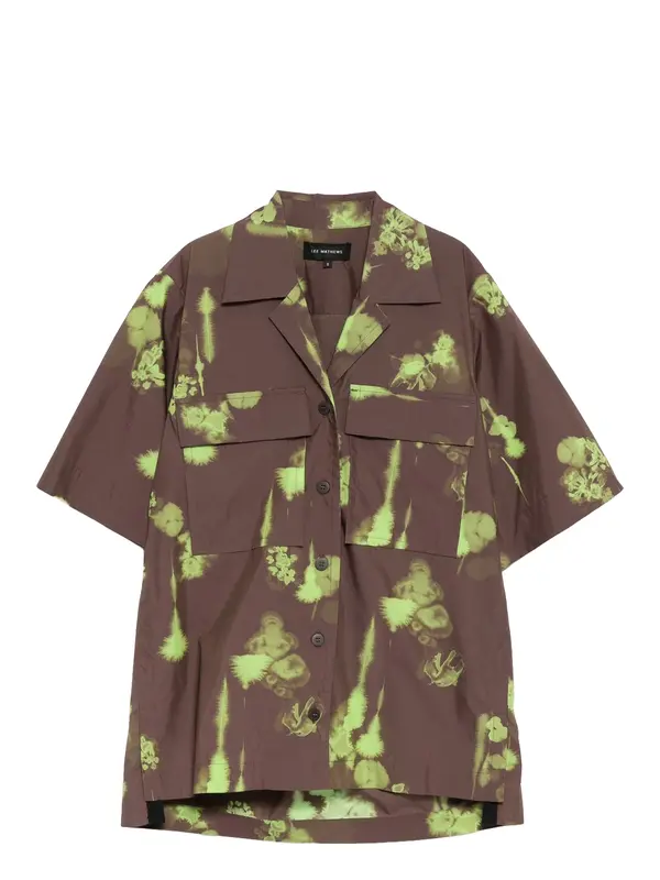 LEE MATHEWS Graphic Print Shirt - Brown