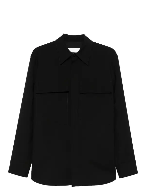 JIL SANDER Wool Overshirt - Black