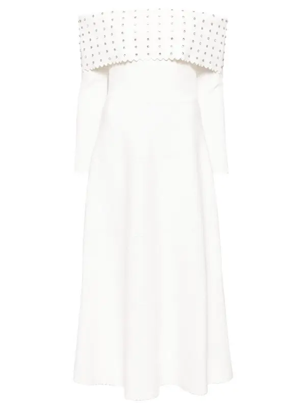 NEEDLE & THREAD Crystal Embellished Gown - White