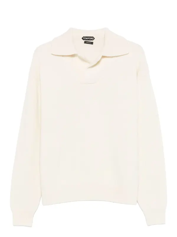TOM FORD Knitted Polo Shirt - Neutrals