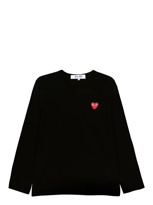 Play Comme Des Garcon Heart-patch T-shirt - Black