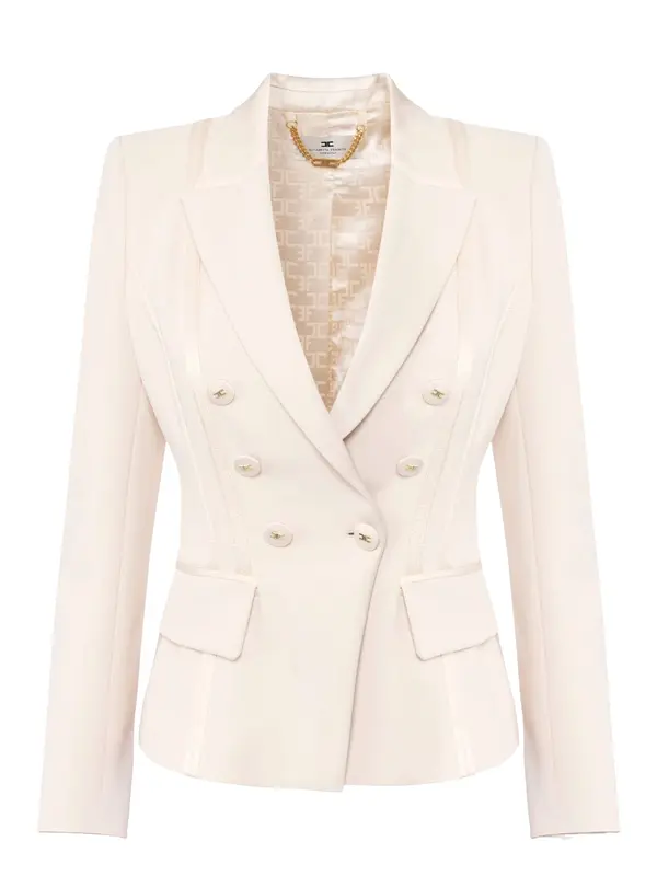 Elisabetta Franchi Crepe Satin Blazer - Neutrals