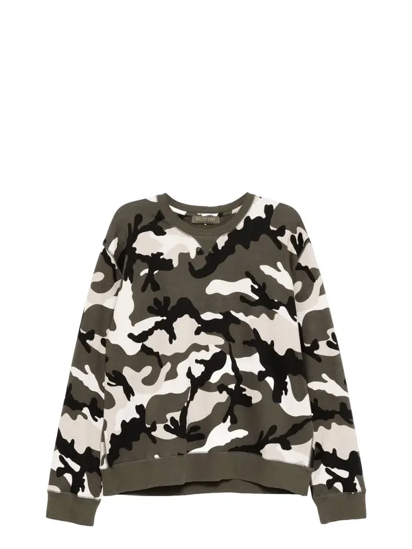 Valentino Garavani Camouflage-pattern Sweatshirt - Brown