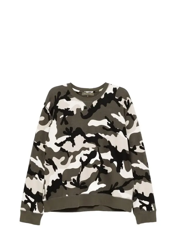 Valentino Garavani Camouflage-pattern Sweatshirt - Brown