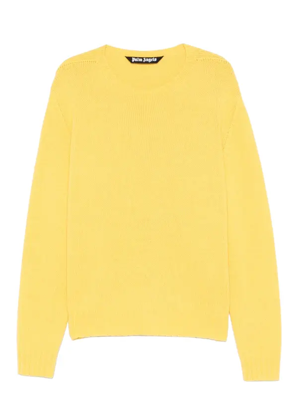 Palm Angels Curved Logo Sweater - Yellow