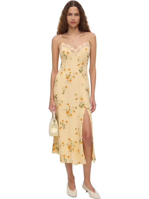 REFORMATION Lucine Lace Dress - Yellow