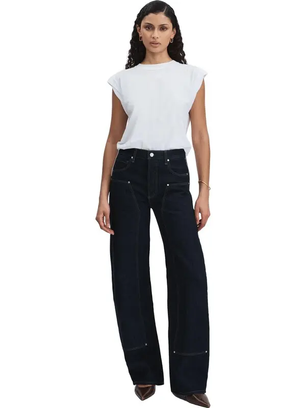 Paige Arellia Barrel-leg Jeans - Black/navy