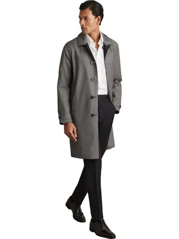 REISS Vital Reversible Mid-length Coat - Navy/grey