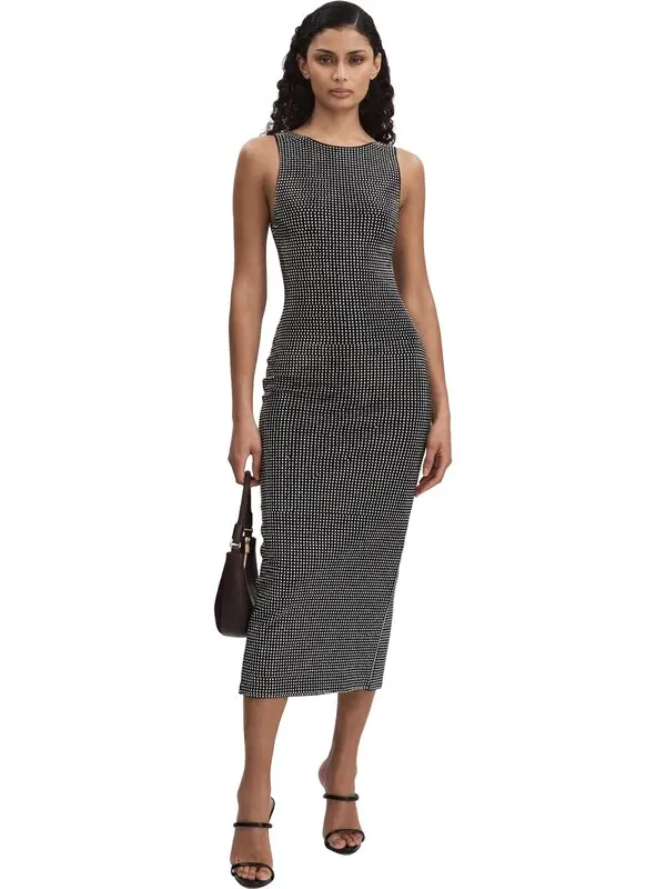 Good American Crystal Embellished Bodycon Dress - Black