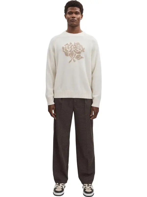 LES DEUX Felipe Rose-jacquard Jumper - Sand/ivory