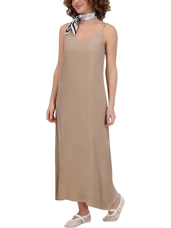 POINT Brushed A-line Slip Dress - Sand