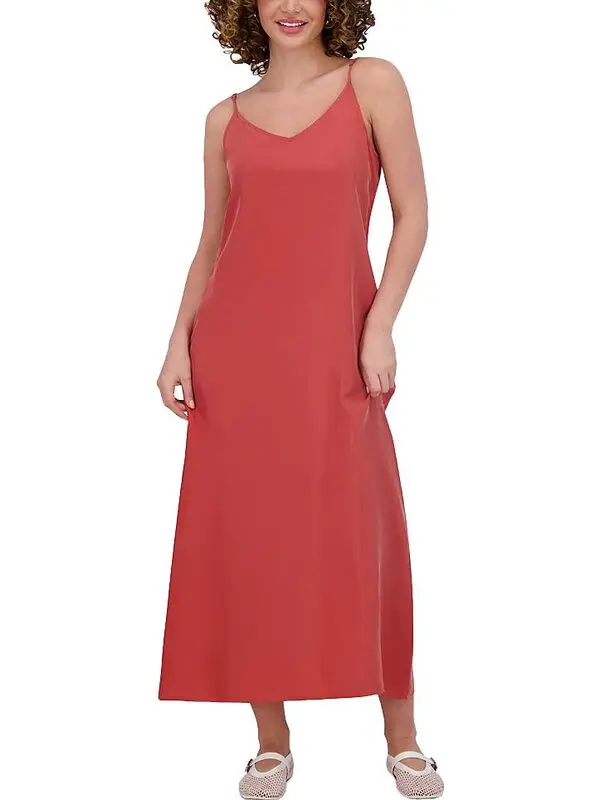 POINT Brushed A-line Slip Dress - Terracotta