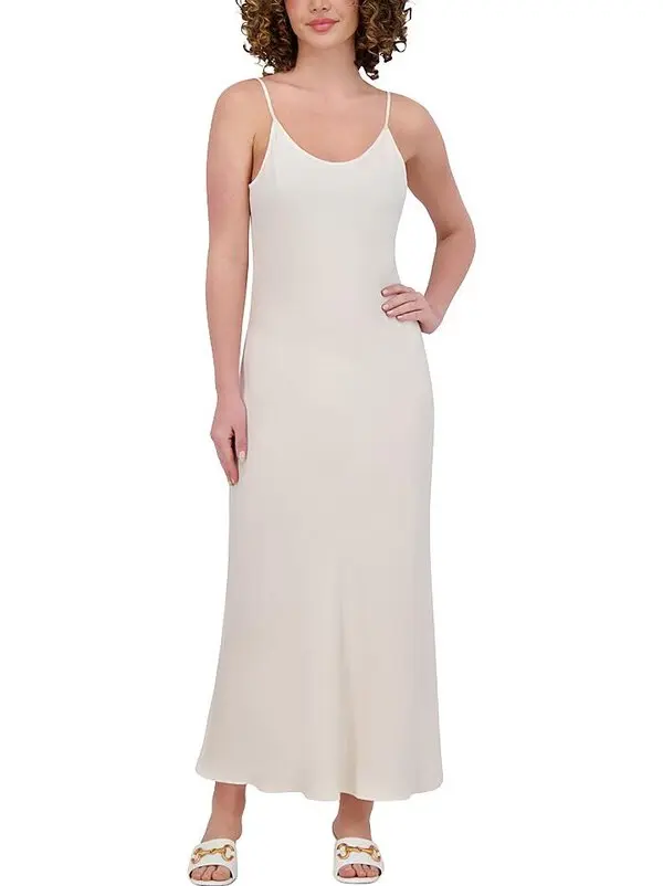 POINT Brushed Straight Slip Dress - Ecru