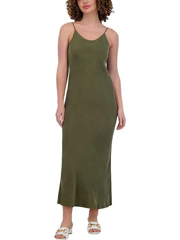 POINT Brushed Straight Slip Dress - Leaves