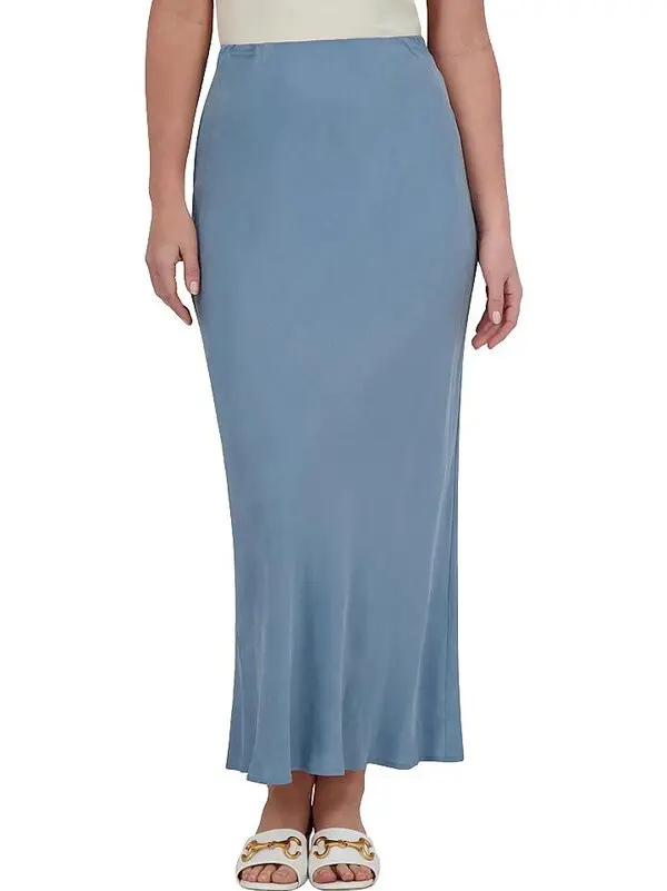 POINT Brushed Straight Skirt - Blue
