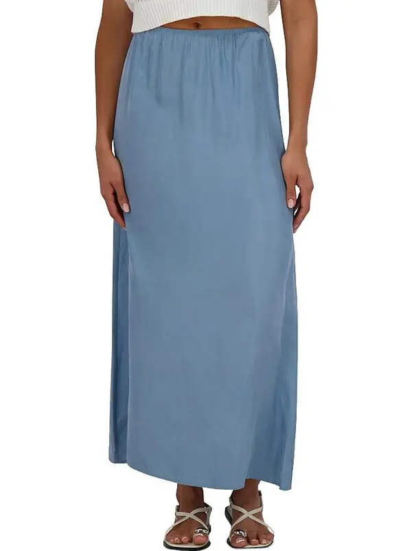POINT Brushed A-line Skirt - Blue