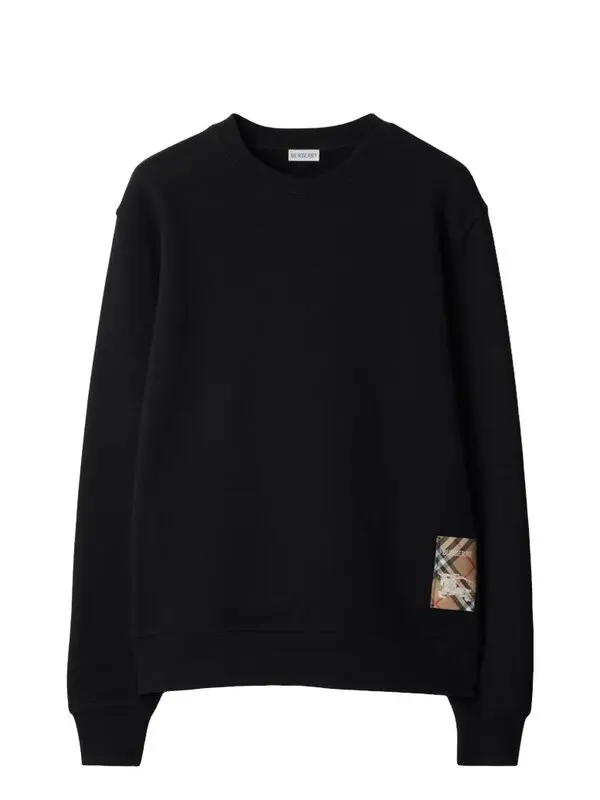 Burberry Check Label Cotton Sweatshirt - Black