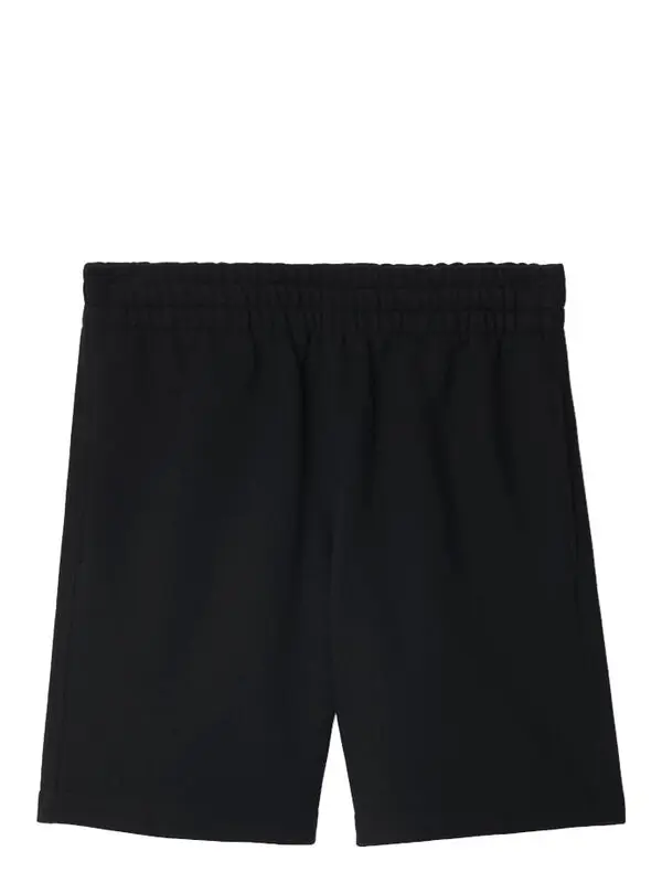 Burberry Check Label Cotton Shorts - Black