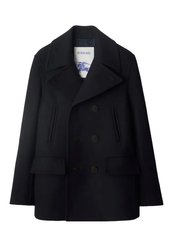 Burberry Wool Pea Coat - Navy