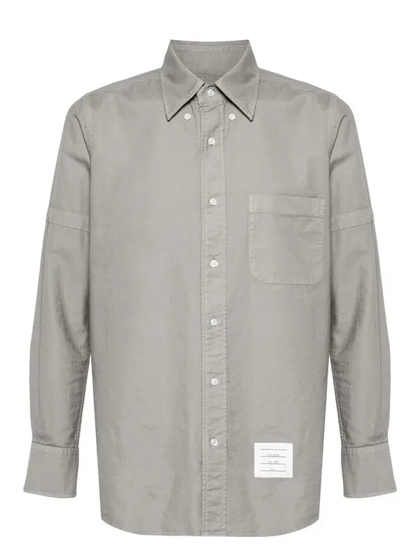 Thom Browne Adjustable-armbands Cotton Shirt - Grey