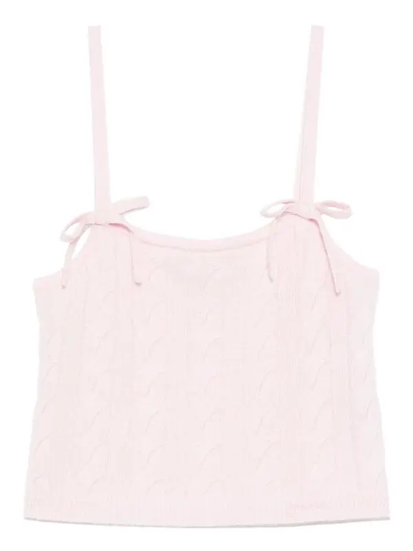 GANNI Bow Detailed Vest - Pink