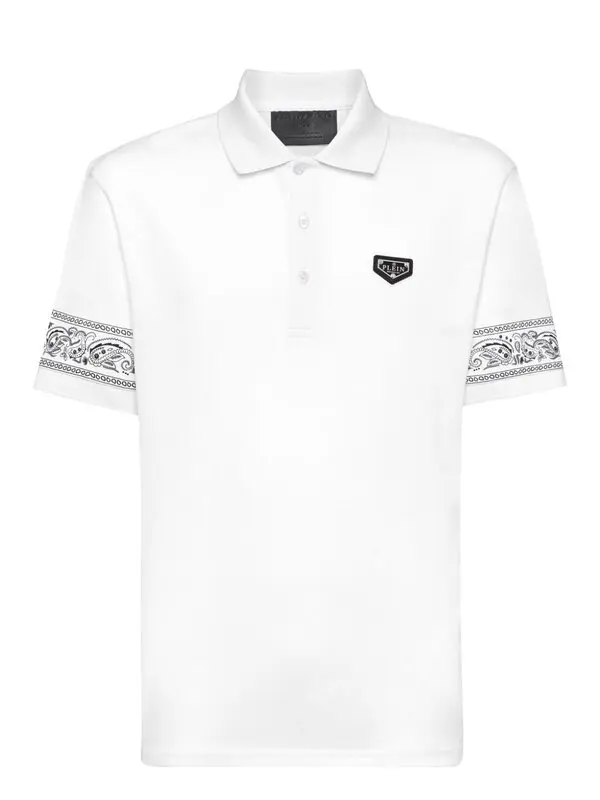 Philipp Plein Paisley Gothic Plein Polo Shirt - White