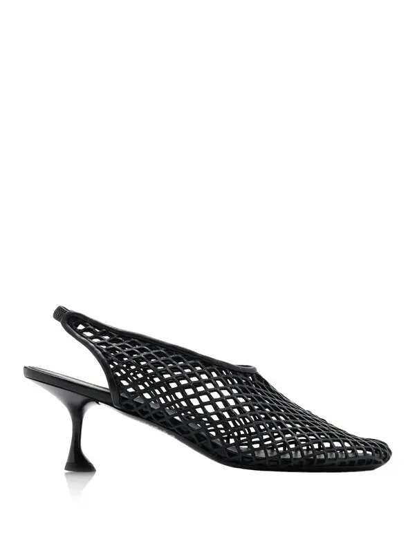 Proenza Schouler Tee Perforated Leather Slingback Pumps - Black