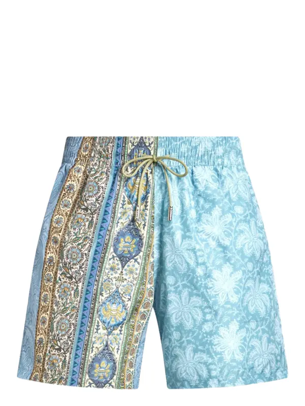 Etro Abstract-pattern Swim Shorts - Blue