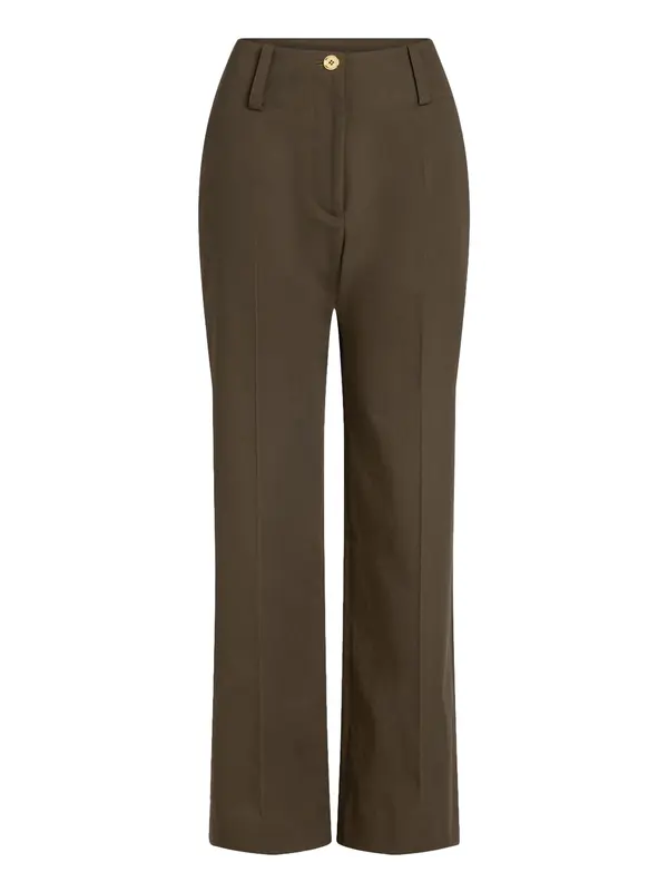 Patou Wide-leg Gabardine Trousers - Green