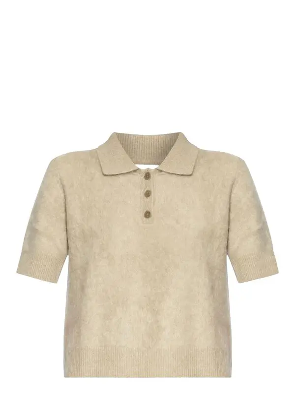 LISA YANG Carolyn Polo Top - Neutrals