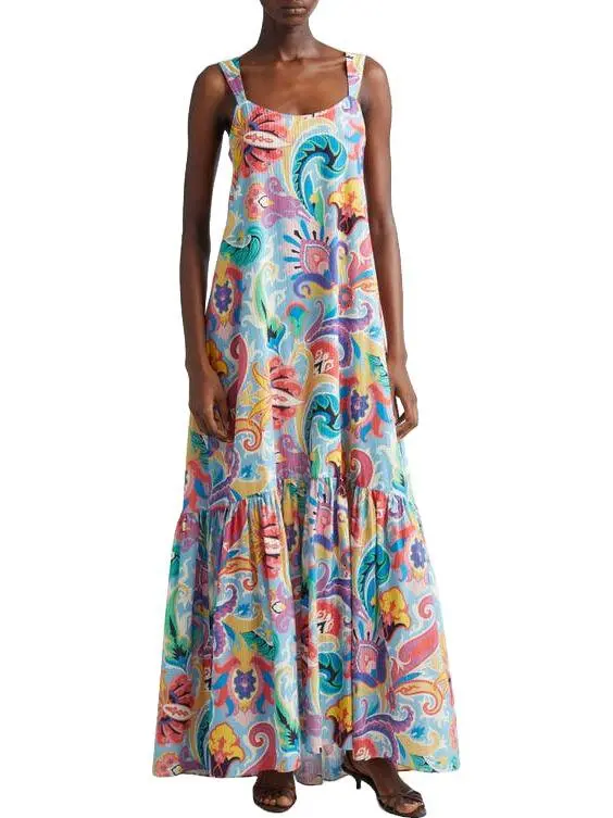 Etro Paisley Maxi Dress - Stampa F.do Blue